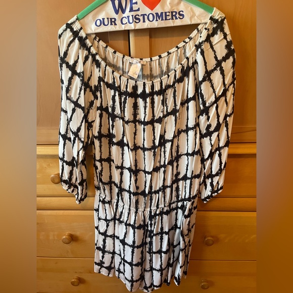 Bar III | Pants & Jumpsuits | Bar Iii Black White Off The Shoulder ...